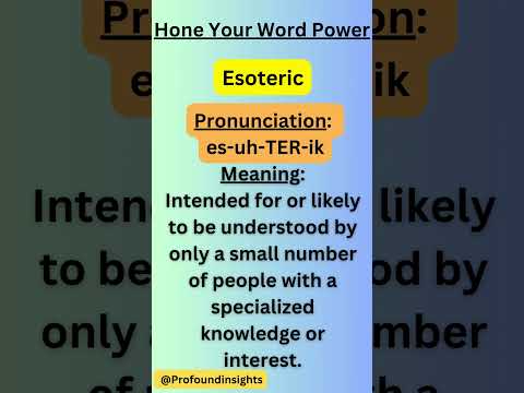 Esoteric #shorts #trending #new word #hone your word power