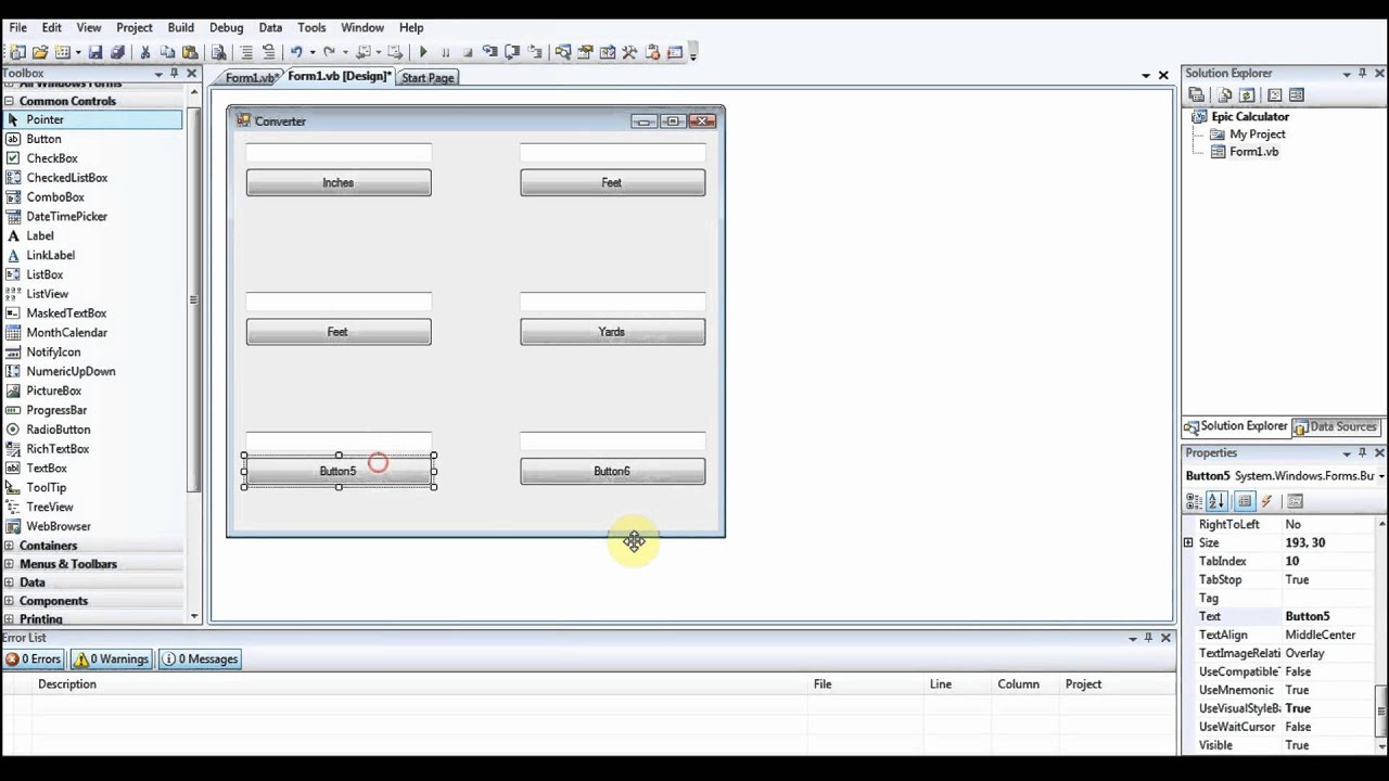 Visual Basic Tutorial : Unit Converter Part 1