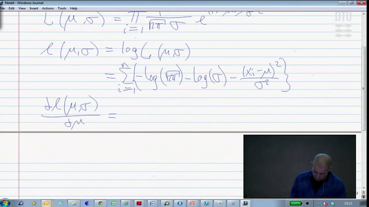 EXTRA MATH 6D: MAximum likelihood estimation for the normal model