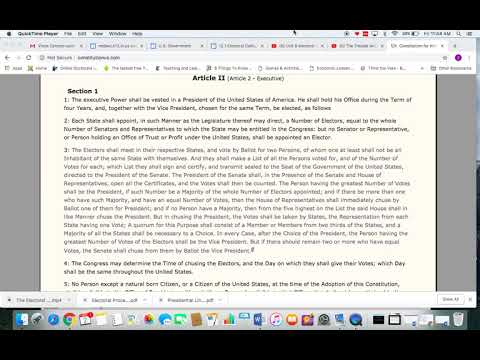 Article II Section 1 elections