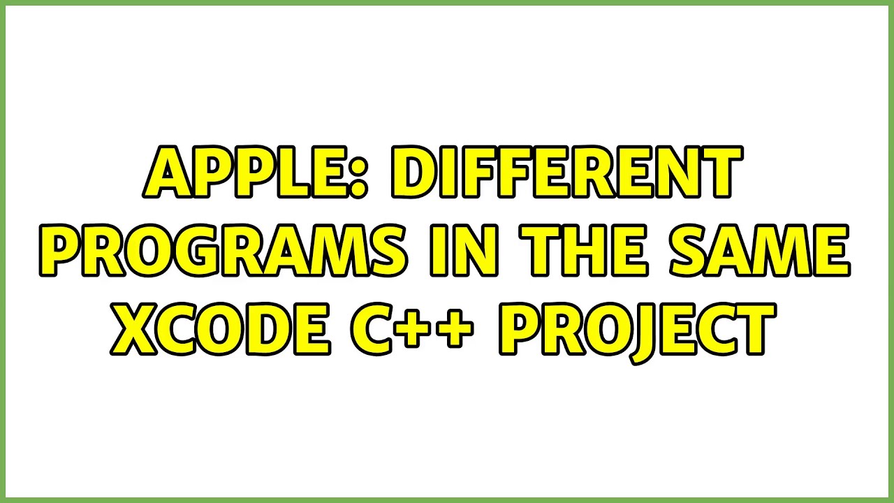 Apple: Different programs in the same Xcode C++ project