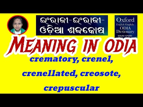 crematory, crenel, crenellated, creosote, crepuscular Meaning In Odia | Class 11th English Grammar