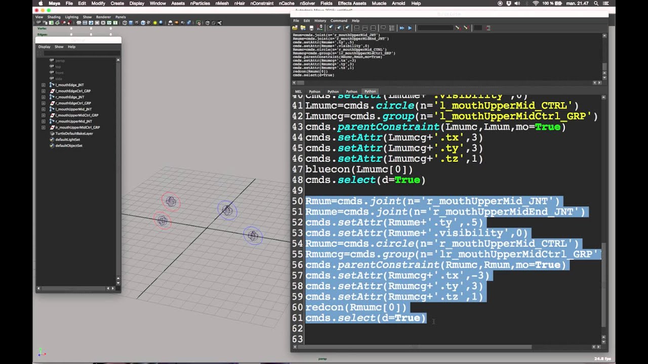 Maya Python Autorig mouth Tutorial