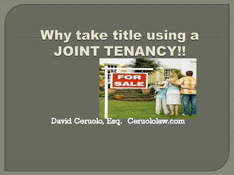 What is Joint Tenancy in real estate?? Joint Tenants explained...