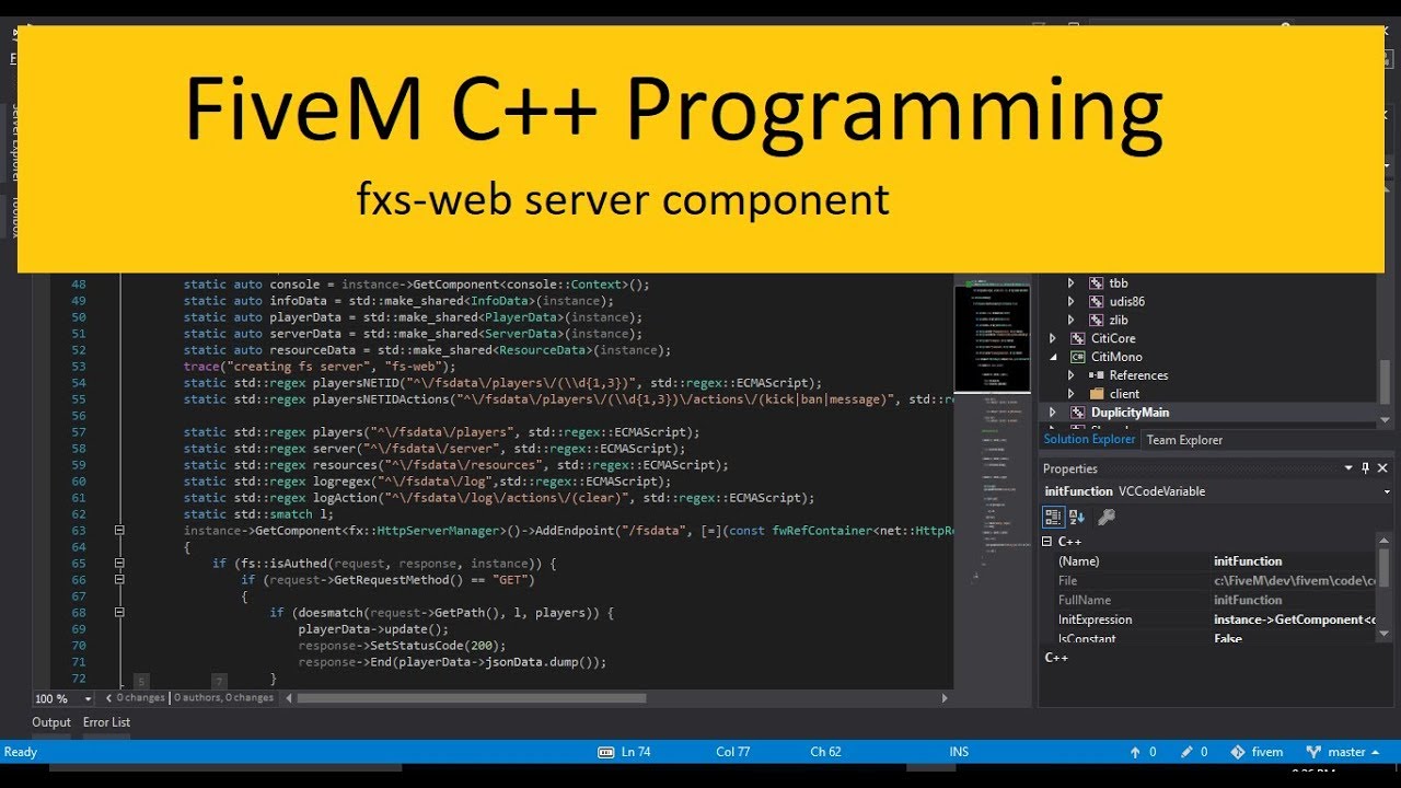 FxServer C++ tutorial - Modding Tutorials - Cfx.re Community