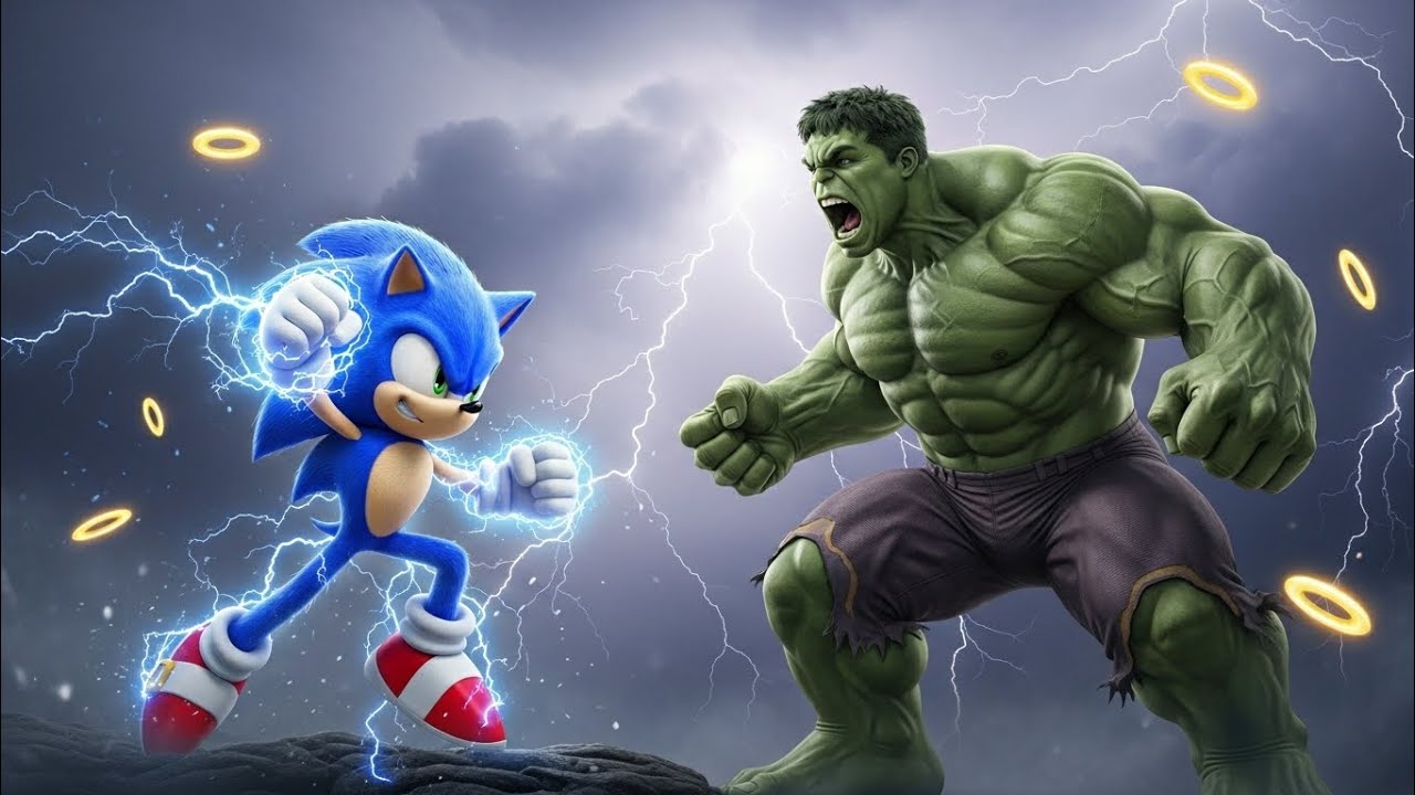 Sonic Vs Hulk Fight ! Who will win?