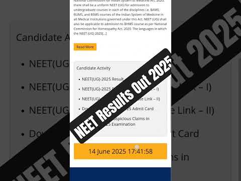 Neet NTA Results 2025 Out Now | neet result 2025 live pw #shorts #neet #neet2025 #pw #neetexam