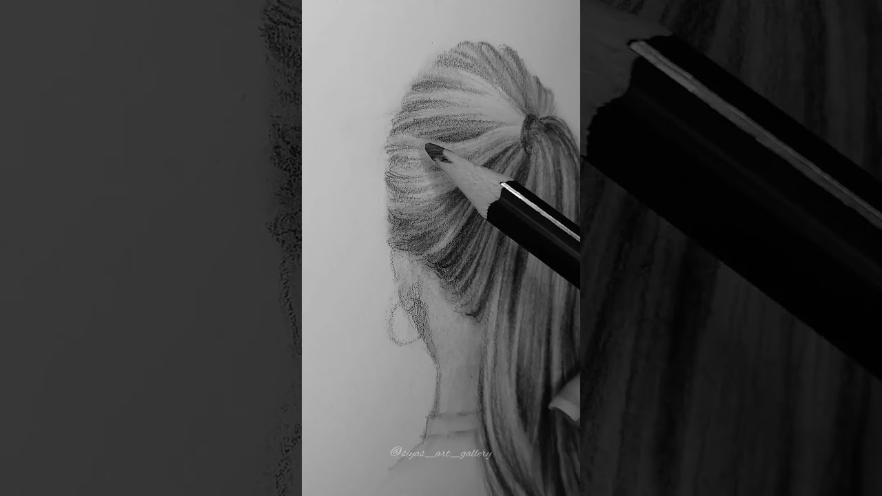 Blonde hair drawing  #realisticportraitdrawing #realistichairdrawing #graphitesketch