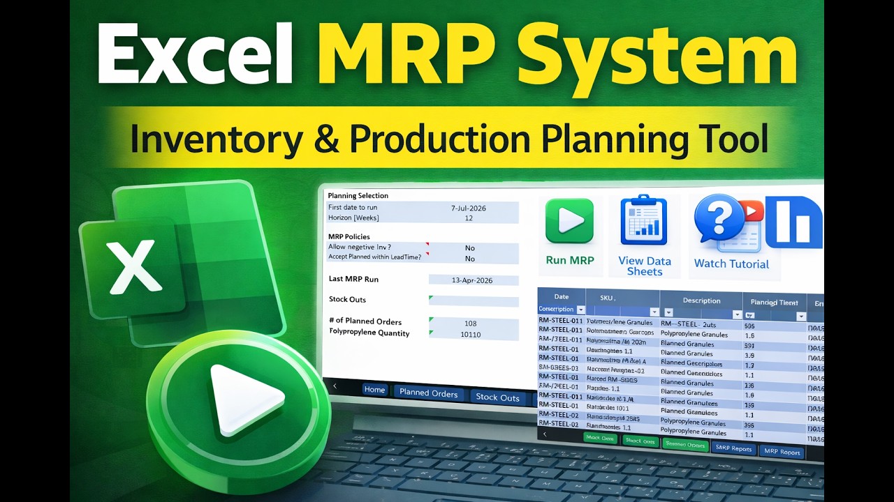 Excel MRP System Tutorial (Inventory & Production Planning)
