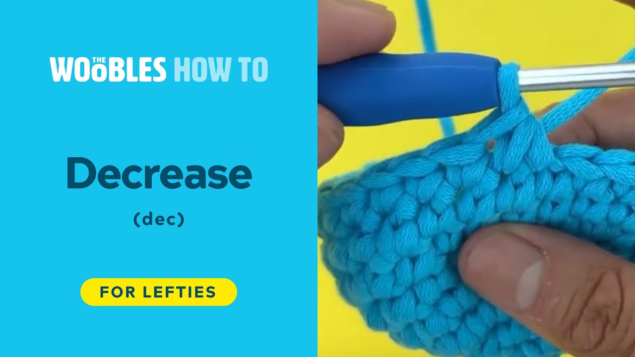 Left-handed crochet: How to decrease crochet stitches (dec) in the round