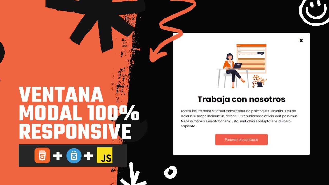 Cómo crear una ventana modal con HTML - CSS - JS | 100% Responsive