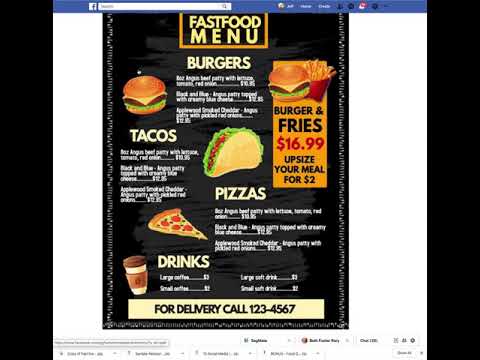 Put a menu on your Restaurant Facebook Page