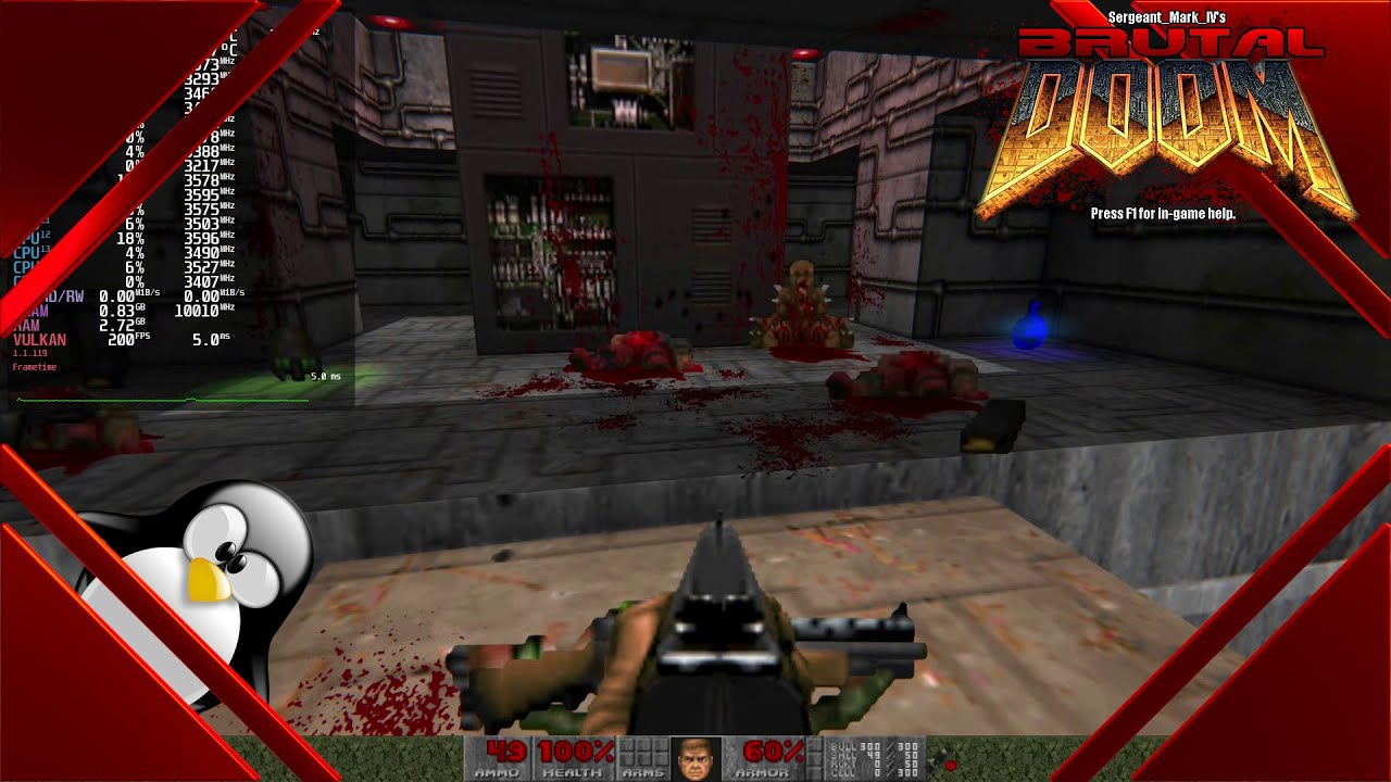 [Showcase] Brutal Doom [Linux/Native/GZDoom/Lutris/Vulkan/MangoHUD]