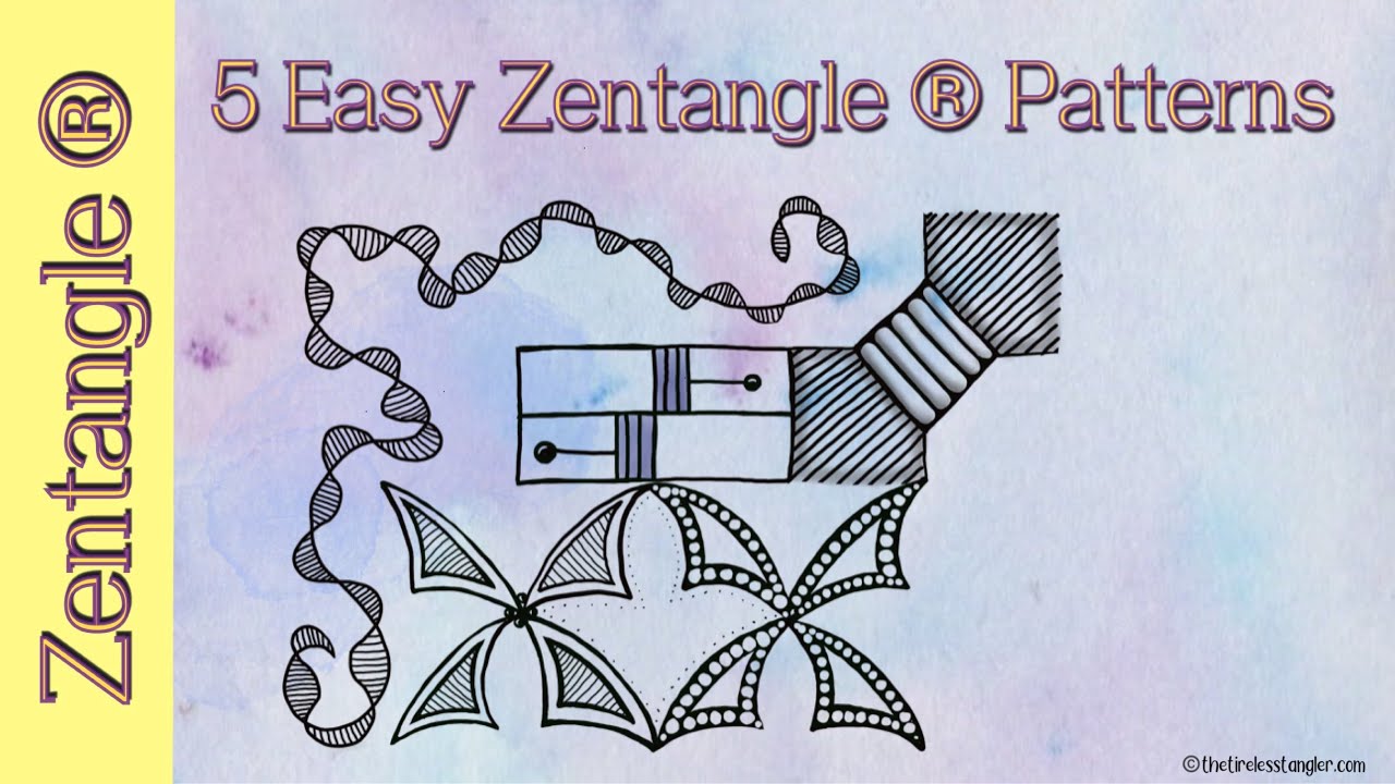 5 Easy Zentangle ® Patterns || Step by Step for Beginners