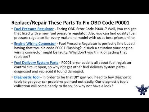 Partsavatar provides you the meaning of OBD Code P0001 - Fuel Volume Regulator Control Circuit/Open