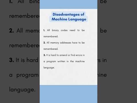Disadvantages of Machine Language | Computer Fundamentals |