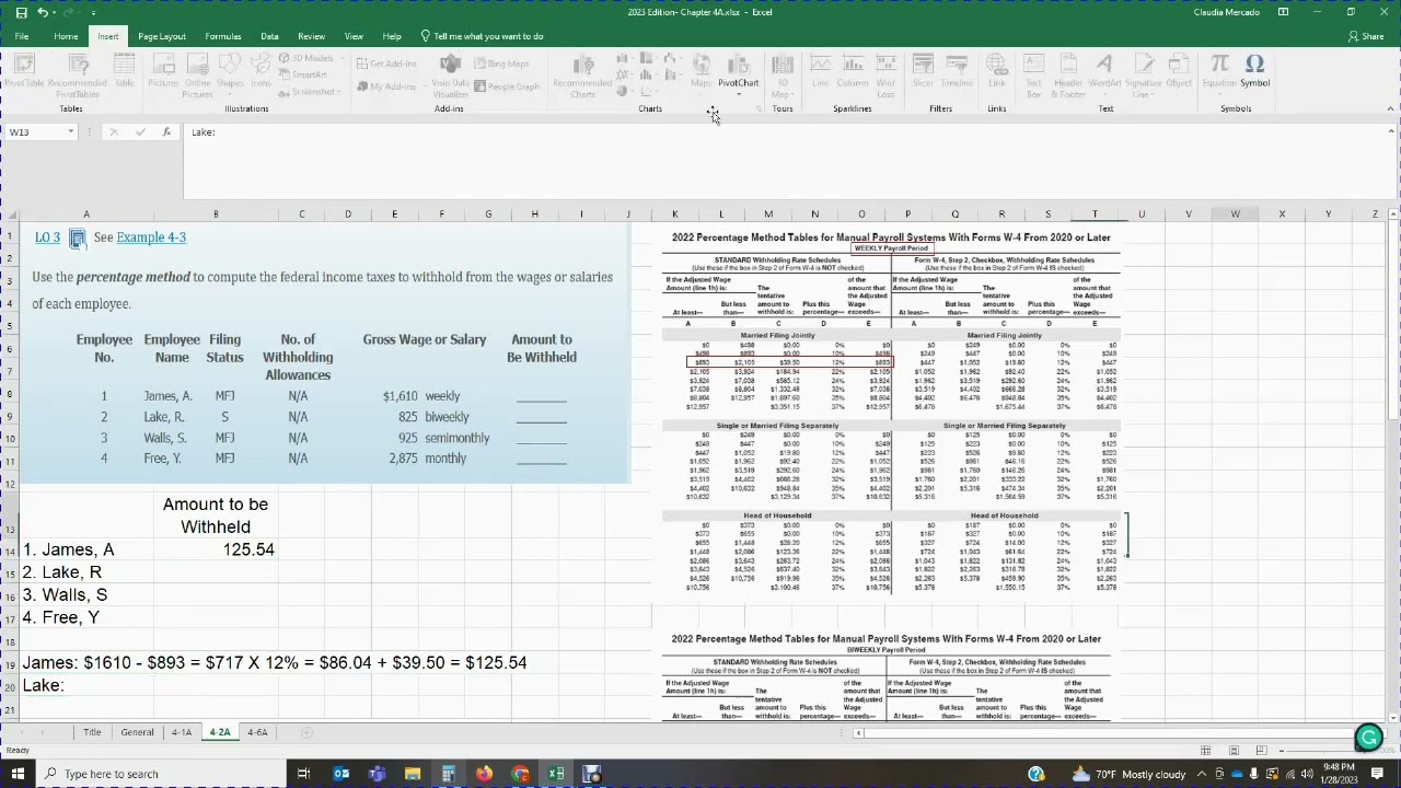 2023 Payroll - Chapter 4 Problem 4-2A