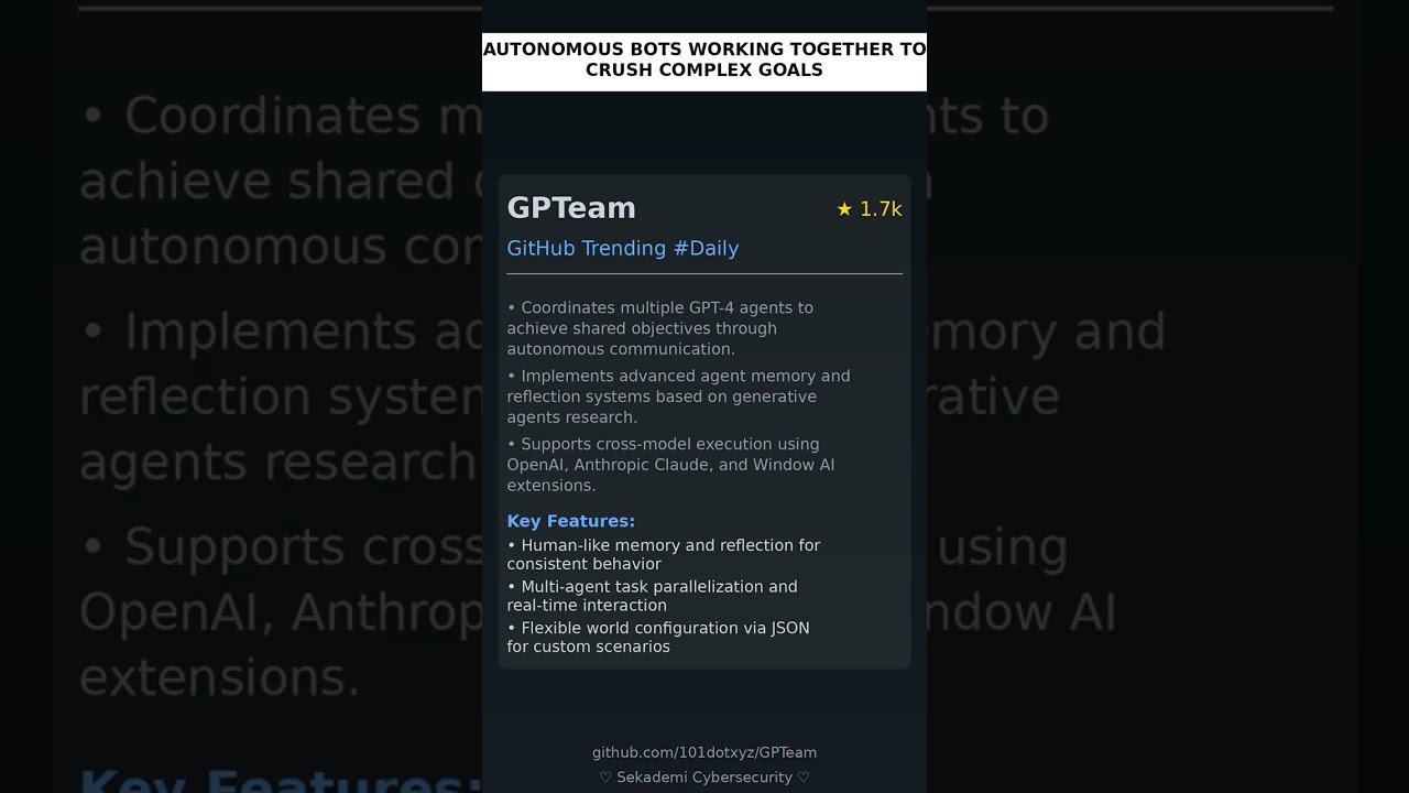 GitHub Trending Repositories: 101dotxyz/GPTeam 🇬🇧