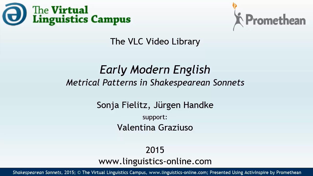 Early Modern English - Metrical Patterns in Shakespearean Sonnets