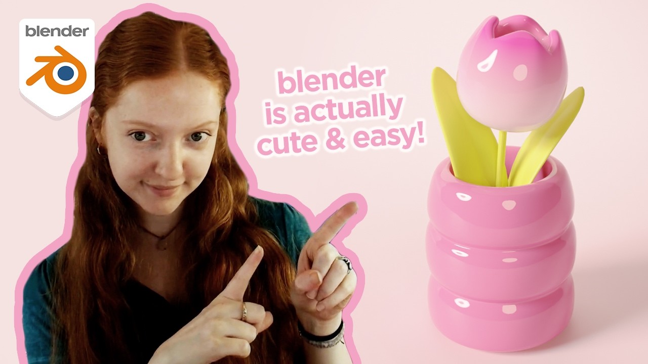 Cute Blender Tulip Tutorial (beginner friendly)!
