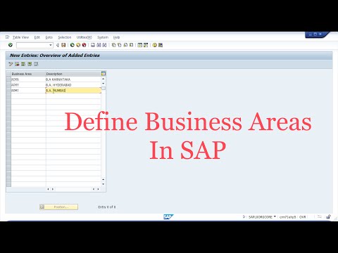 How to define or create business areas in SAP - SAP FICO