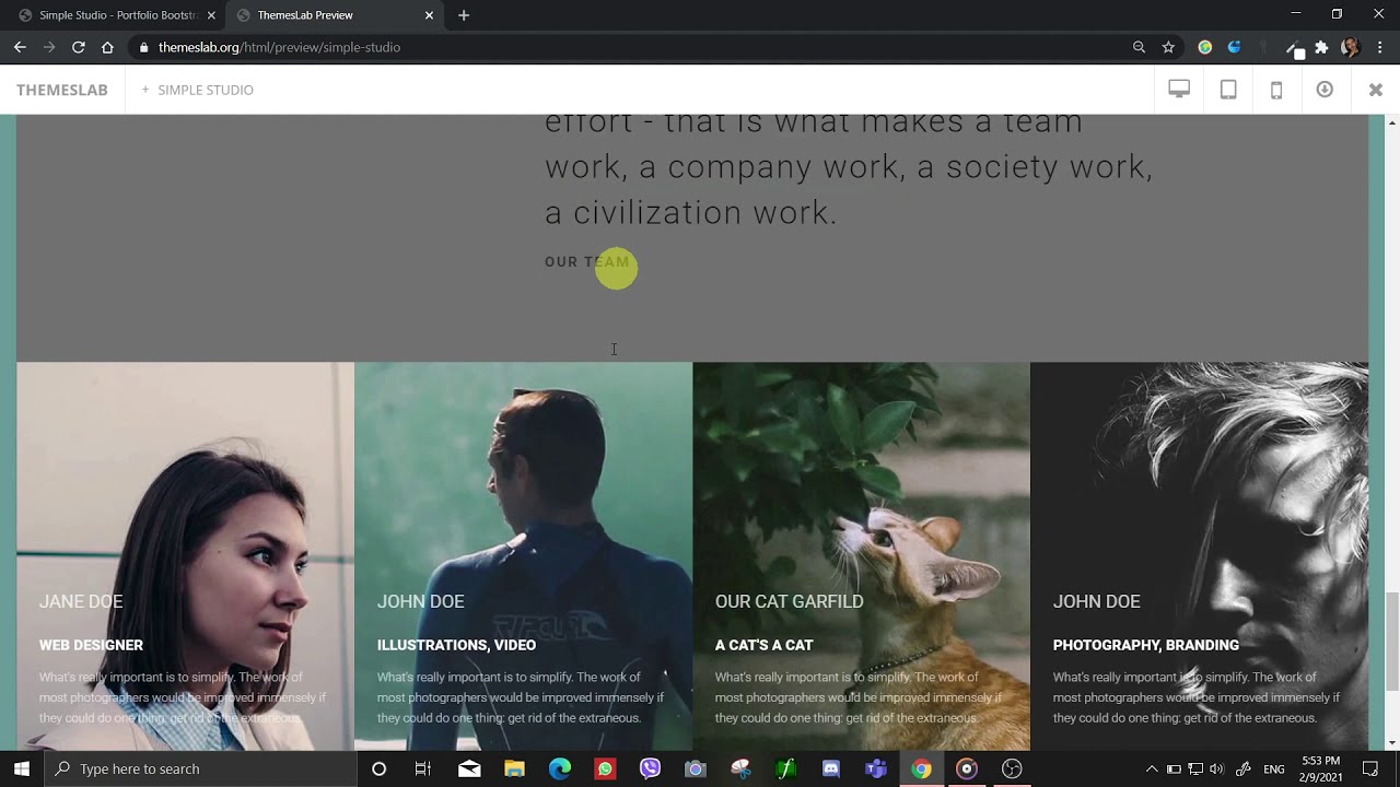 Simple studio: Portfolio Bootstrap HTML Template