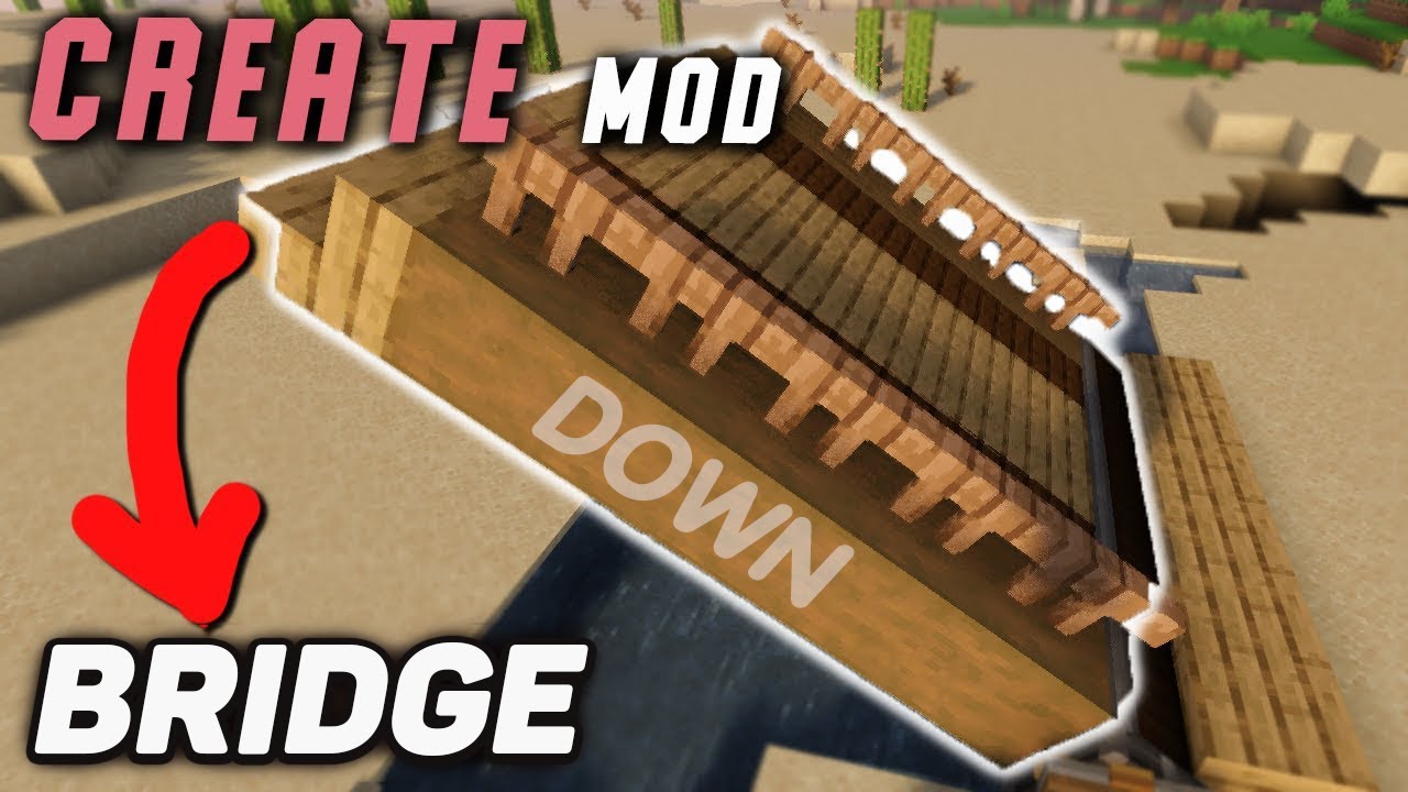 Create mod. How to build lowering bridge. Tutorial / guide 1.18.2 - 1.19.2 (minecraft java edition)