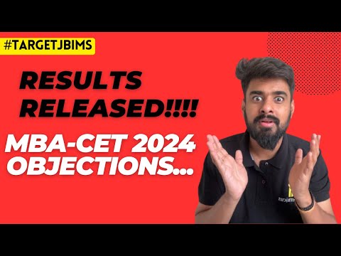 MBA CET 2024 RESULTS | 24 OBJECTIONS ACCEPTED | MBA CET 2024 RESULT DATE |