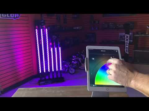 XKGLOW LED Whip Light Display for Dealers | XKCHROME Smartphone App