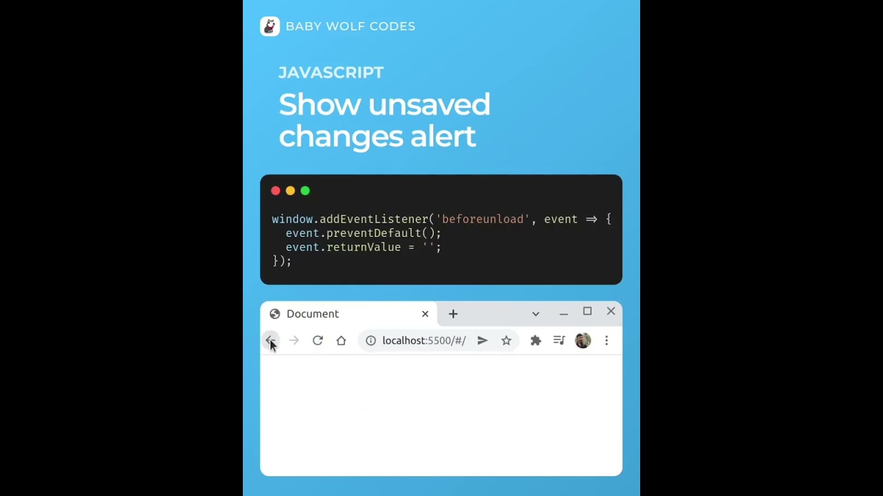 Show unsaved changes alert