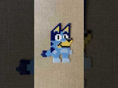 Fuse Bead ASMR. Bandit Heeler from Bluey #perlerbeads #fusebeads #hamabeads