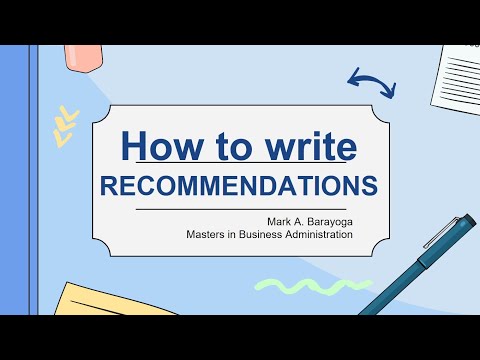How to Write the Recommendation in Research Paper