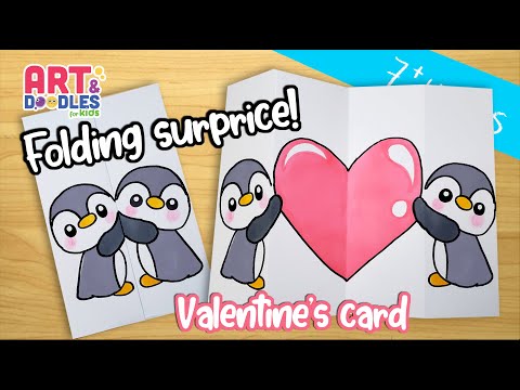 How to draw VALENTINE'S CARD | FOLDING SURPRISE