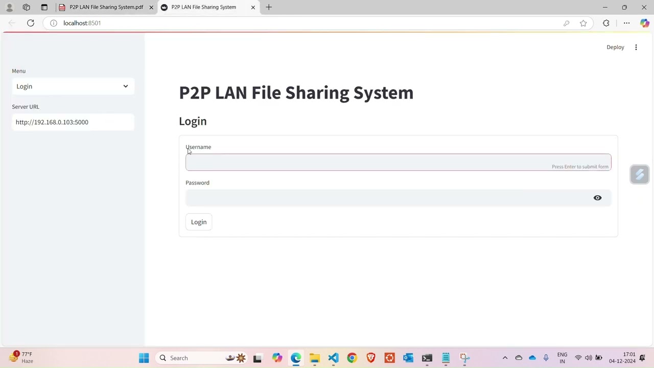 P2P-LAN File Sharing System || CS359 Computer Network Lab || Final Submission