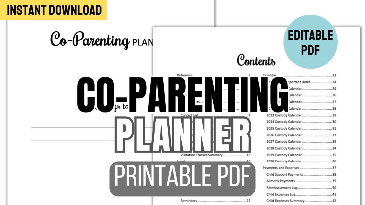 Co-Parenting Planner Printable PDF