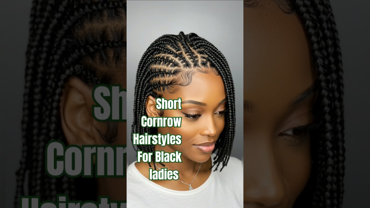 Simple Short Cornrow hairstyles for Black ladies #hair #hairstyles #cornrows #braids