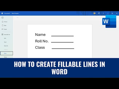 How to Create Fillable Lines in Word