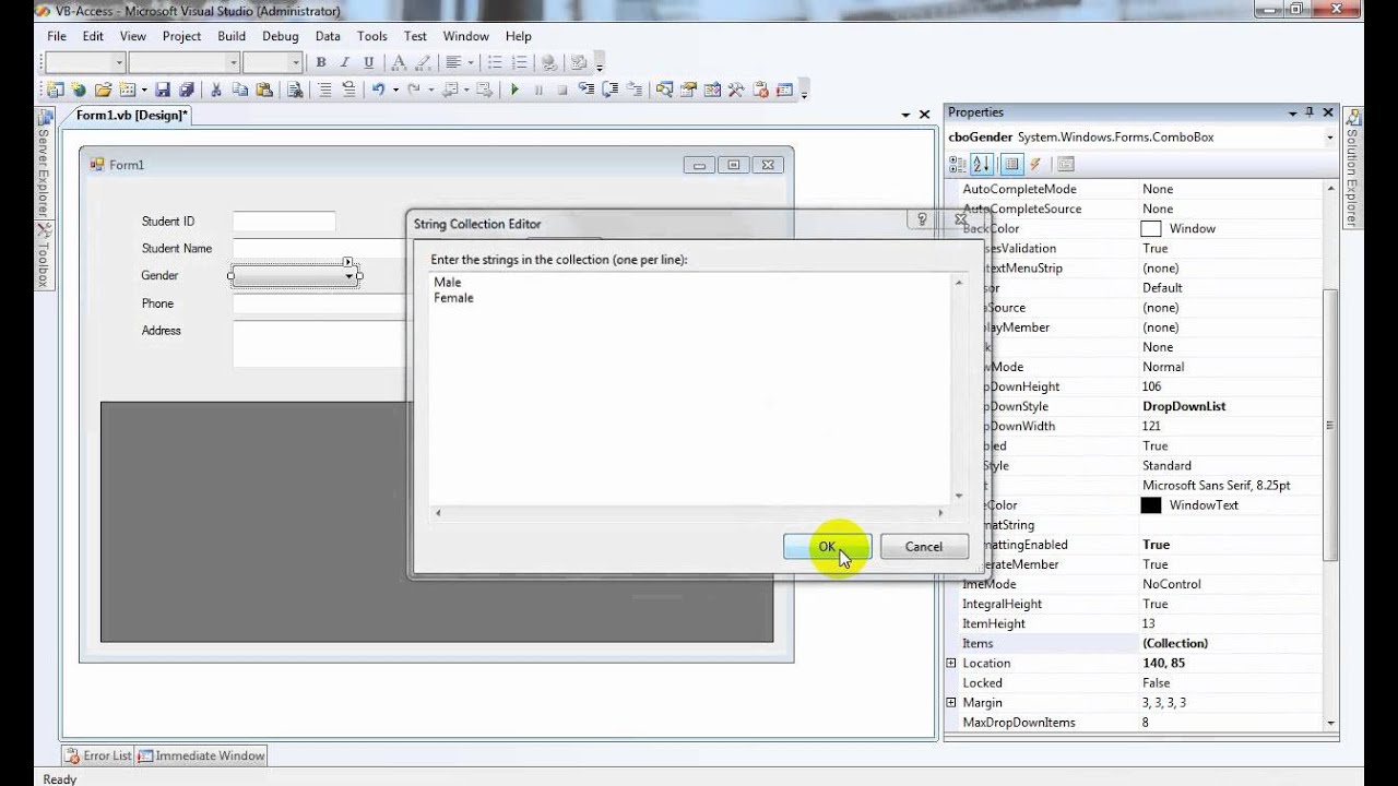 INSERT, DELETE, UPDATE AND SELECT Data in MS-Access with VB 2008 Part 1