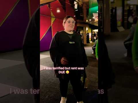 She sang Wicked's ending notes in the theater lobby for $100 ???? #shorts #wicked #movies