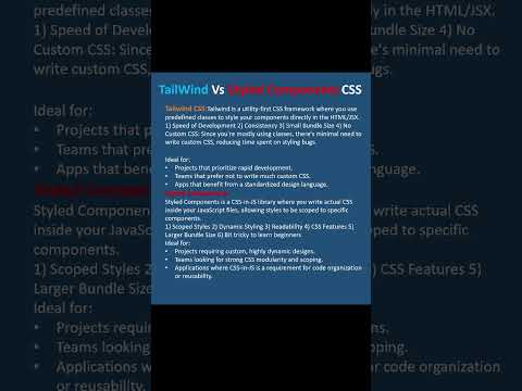 TailWind Vs Styled Components CSS #react, #tailwindcss, #styledcomponents
