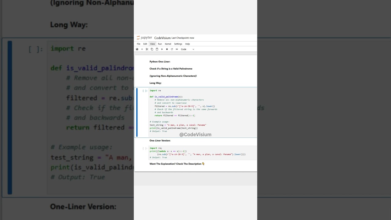 Python One-Liner: Check if a String is a Valid Palindrome (Ignoring Non-Alphanumeric Characters)!