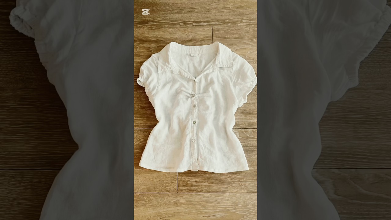 Remake downsize oversized shirt into Y2K blouse #thriftflip #upcycledclothing #sewing