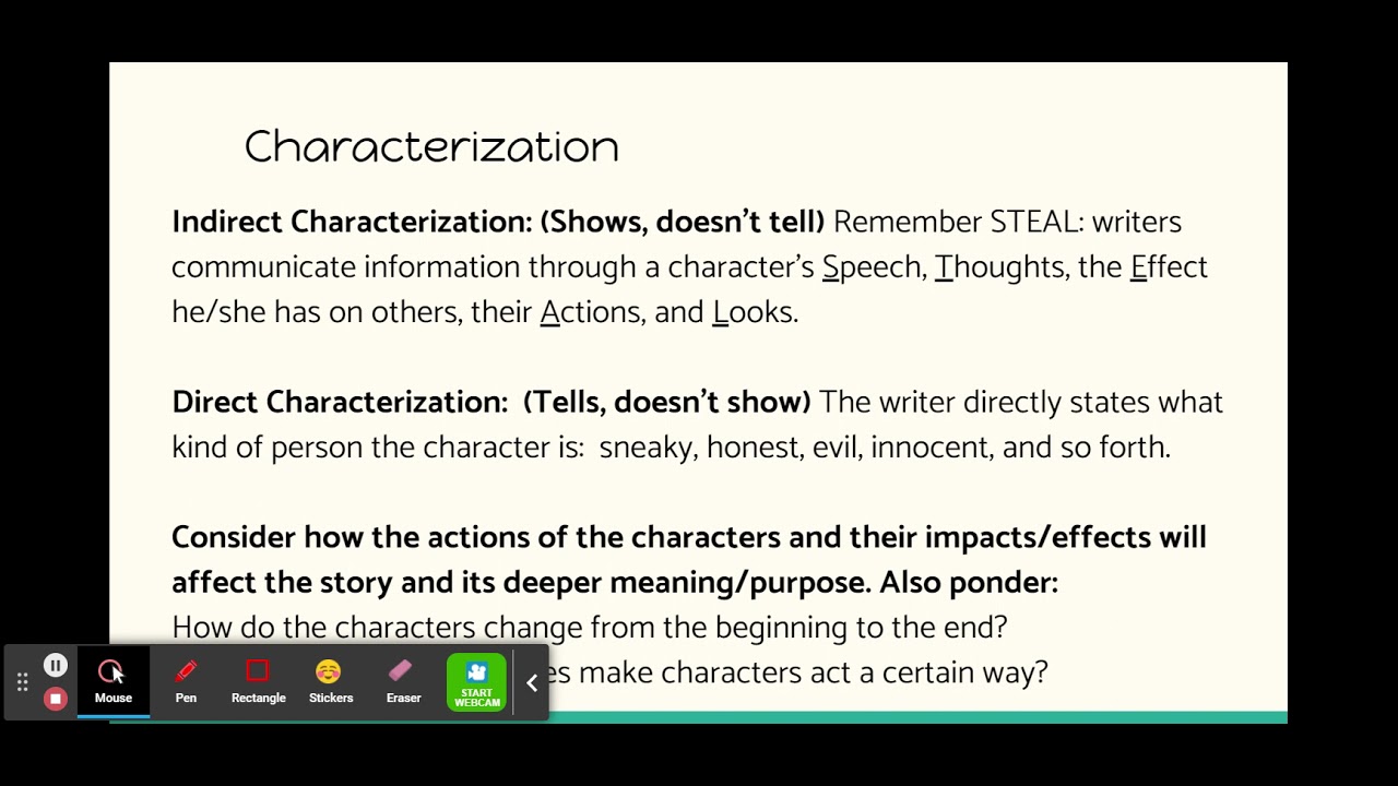 Characterization Mini Lesson