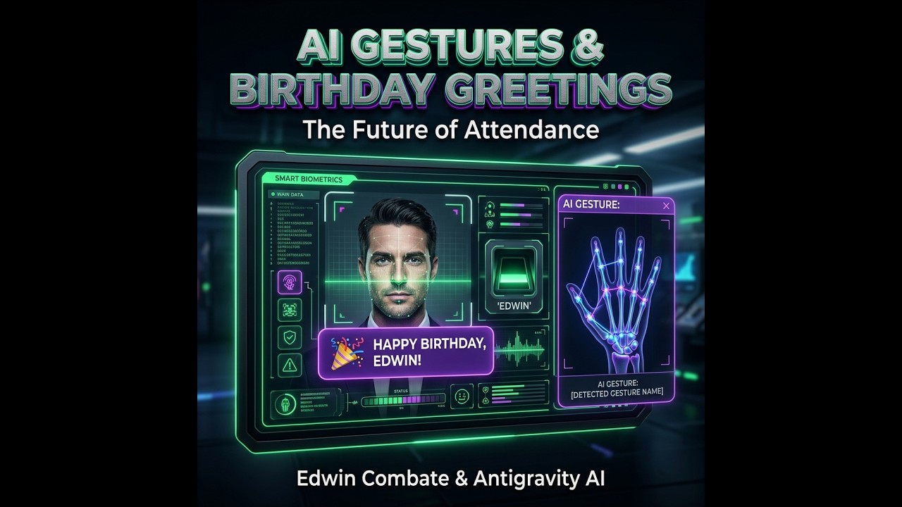 Smart Biometrics: Face Recognition with AI Gestures & Dynamic Birthday Greetings!