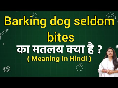 Barking dogs seldom bites meaning in hindi | Barking dogs seldom bites ka matlab kya hota hai |