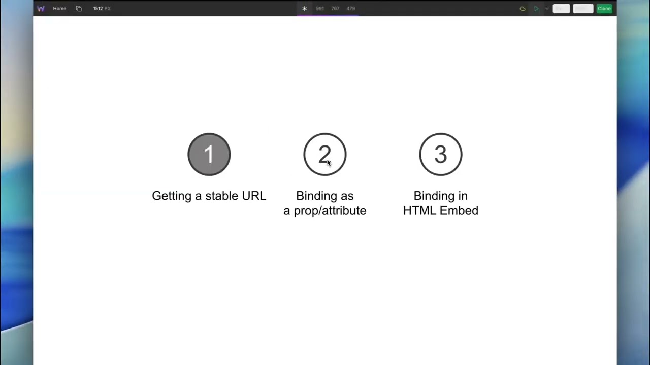 Using asset URL directly in properties and in JavaScript