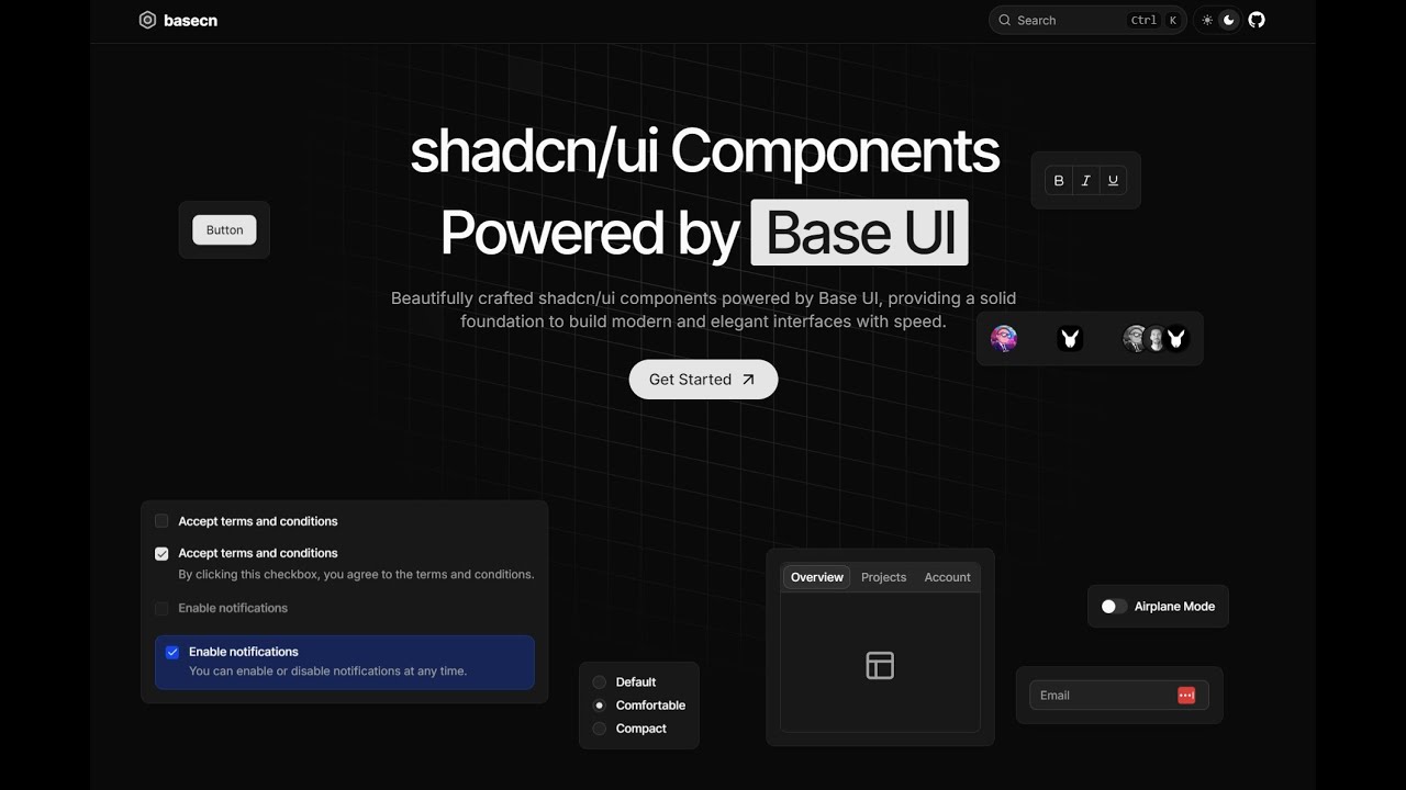 basecn: Modern shadcn/ui Components Built on Base UI
