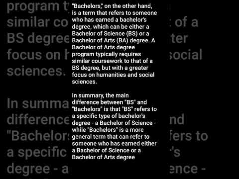 What Is The Different Between Bs And Bachelors #shorts