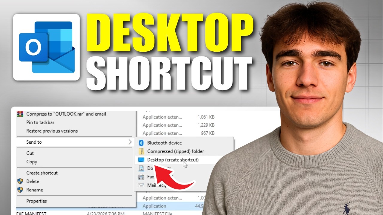 How To Create Outlook Desktop Shortcut For PC (Tutorial 2026)