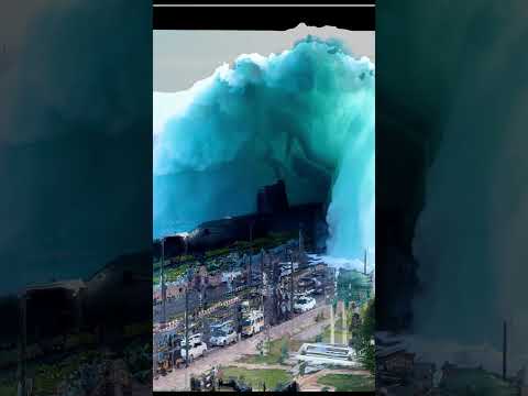 Tsunami Over Vizag Beach ????✨ #visakhapatnam #rkbeachvizag #tsunami #ai #submarine #trending #scary